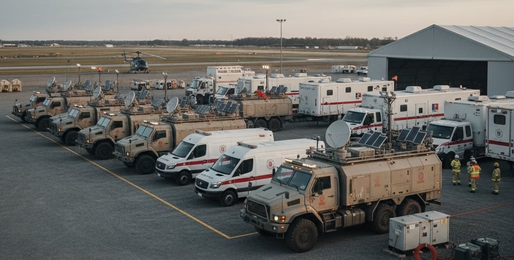 Disaster Relief Vehicle Setup: From Transport to Deployment